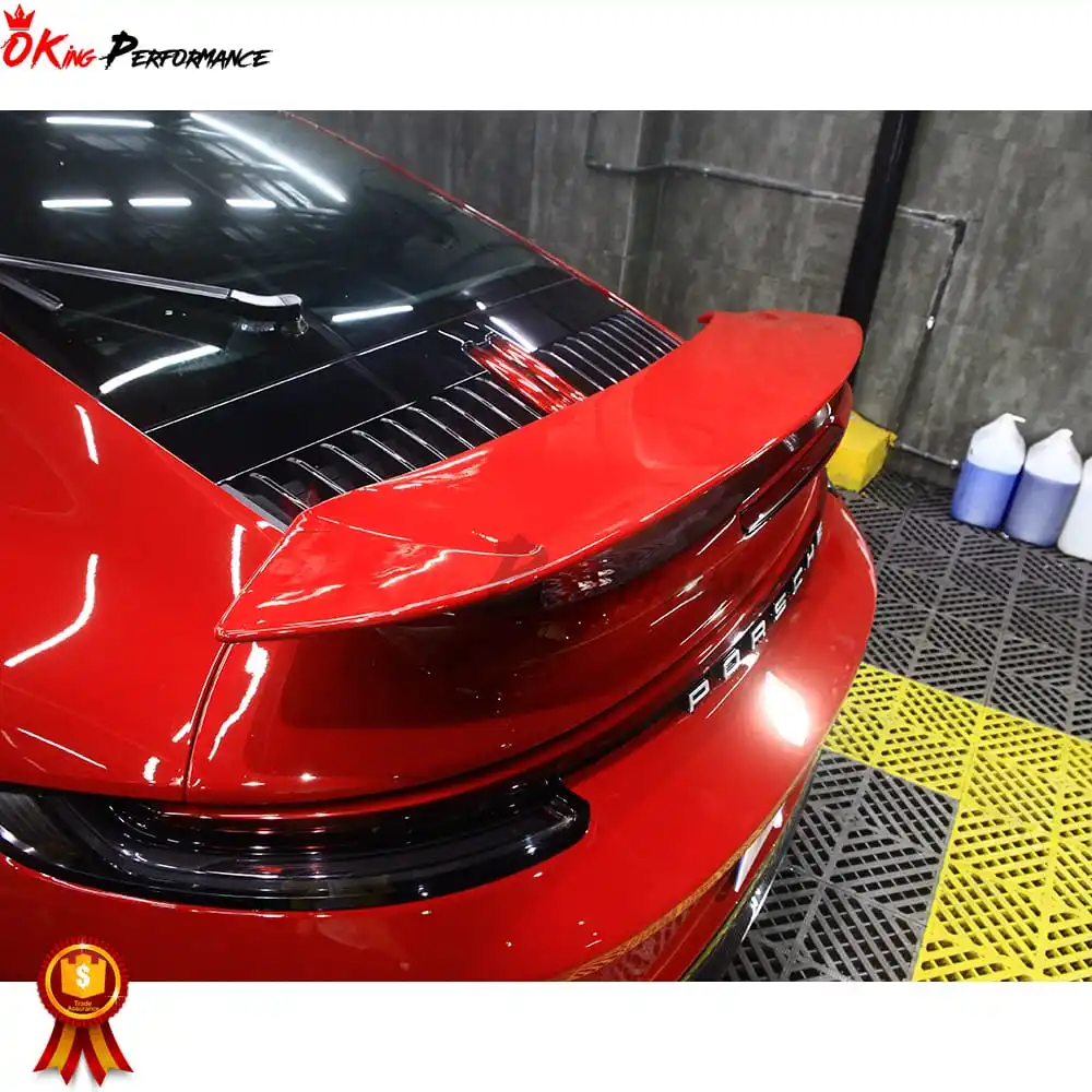 Turbo S Style Dry Carbon Fiber Rear Spoiler Set (primed Bracket ...