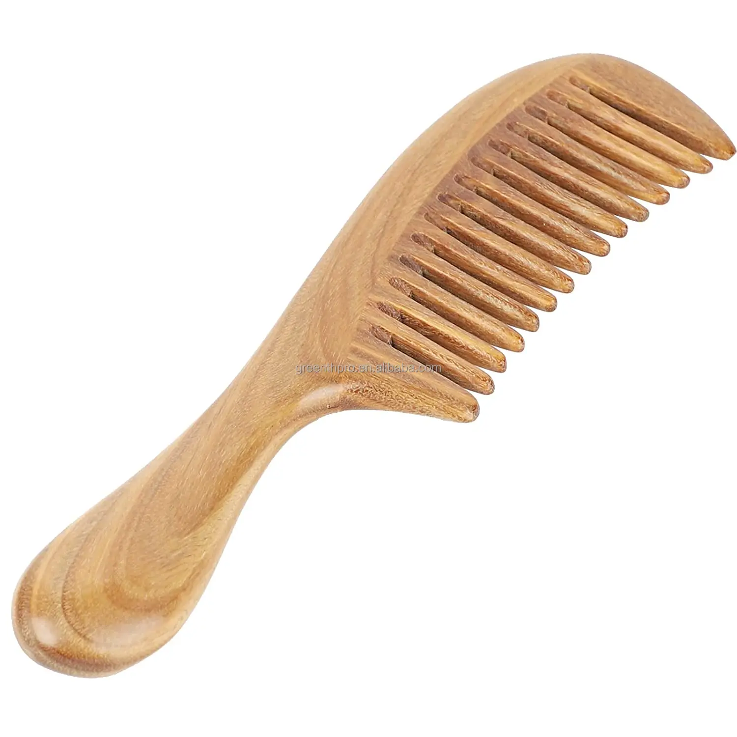 Middle Tooth Natural Green Sandalwood Hair Combs Anti-static Sandalwood ...