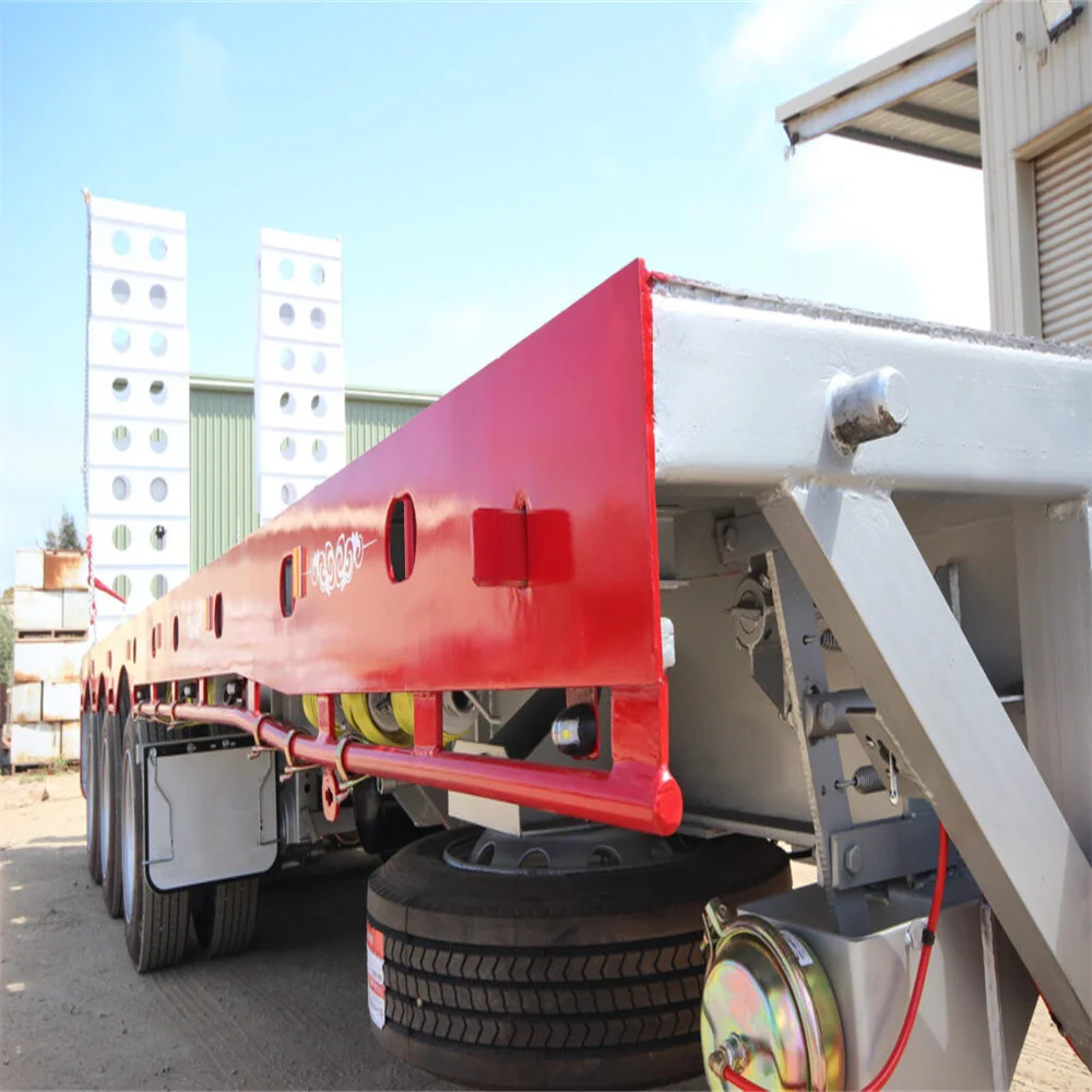 CHANGCHI 3 Axles Excavator Cart Gooseneck Low Bed Semi Trailer Low ...