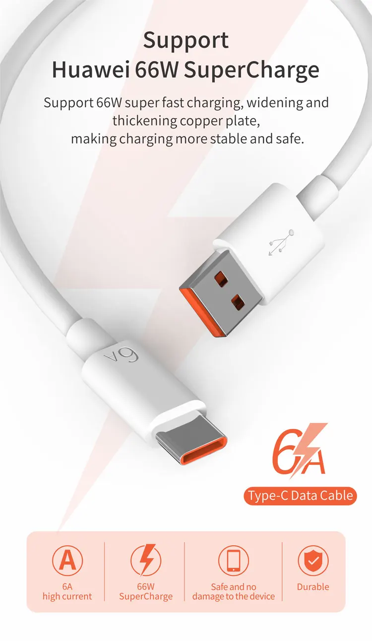 6a Data Cable 66w Type C Charging Usb-c Fast Charger Data Cable For Xiaomi Mi 12 Redmi 6a Usb ...