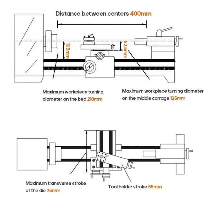 Jy210x400 Metal Lathe Machine - High Precision & Versatility