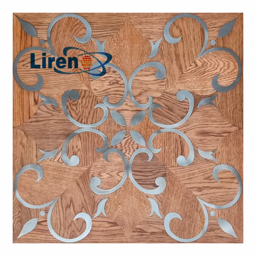 wood steel inlay flooring metal inlayed parquet| Alibaba.com