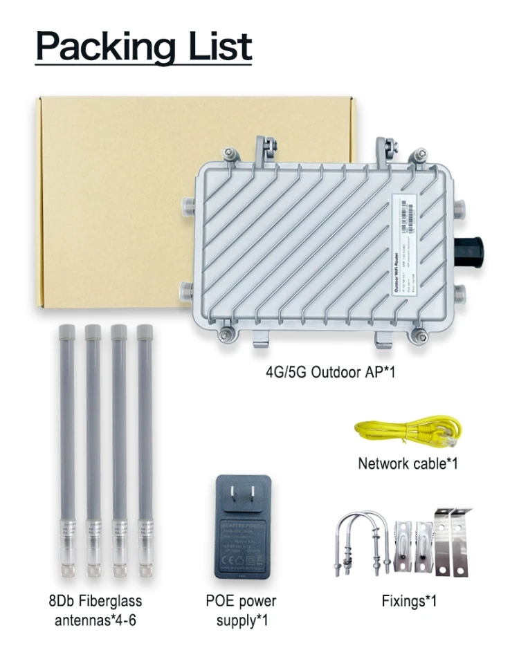 Unlocked Waterproof Outdoor 4g 5g Router 802.11ax 1800mbps High Power ...