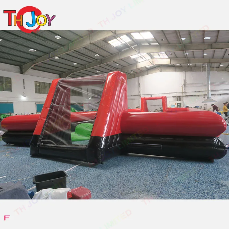 15x8m Giant Black and Red Color Inflatable square Football Court Panna ...