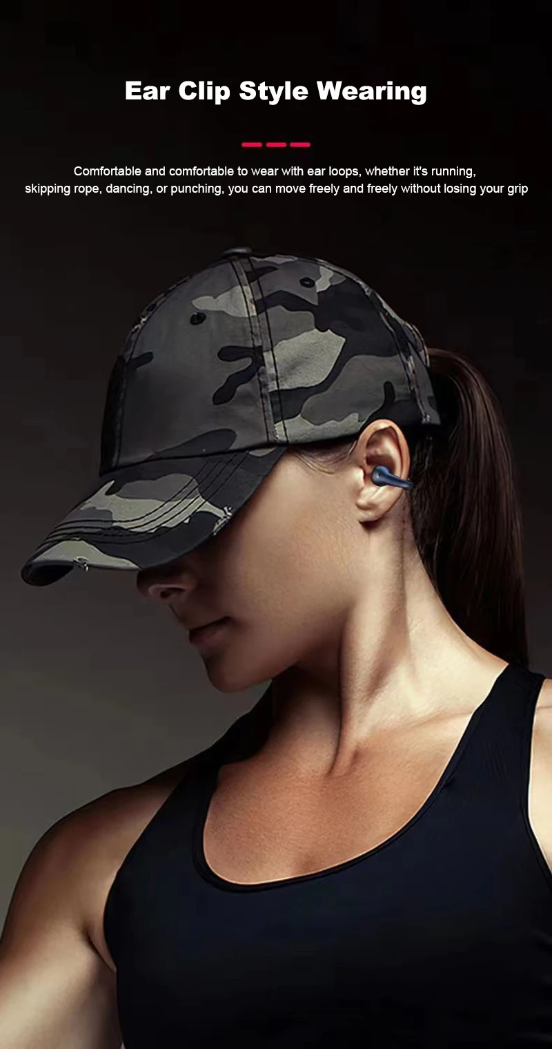 2024 LED Digital Display Earphone Gaming Tws Bone Conduction