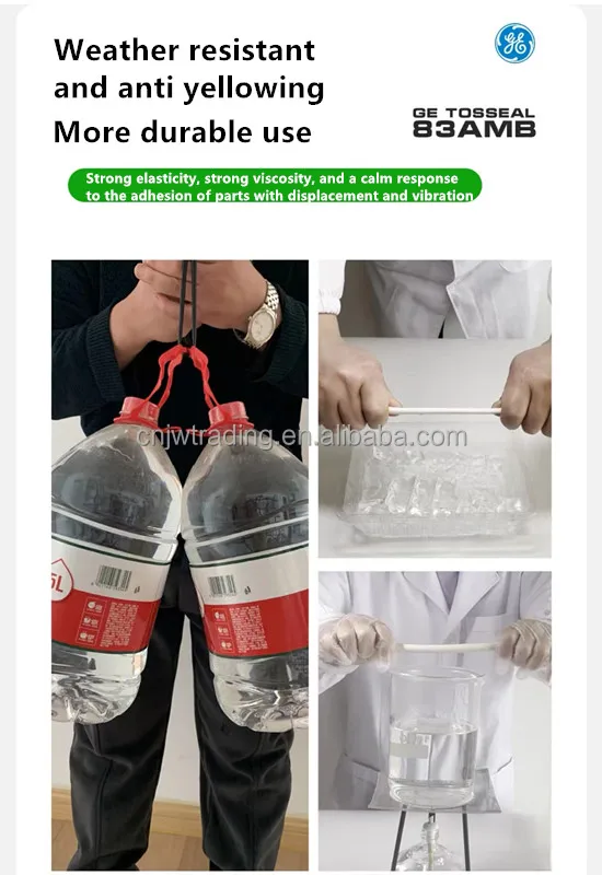 TOSSEAL 83AMB Glass Adhesive Weather Resistant Sealing Silicone Kitchen ...