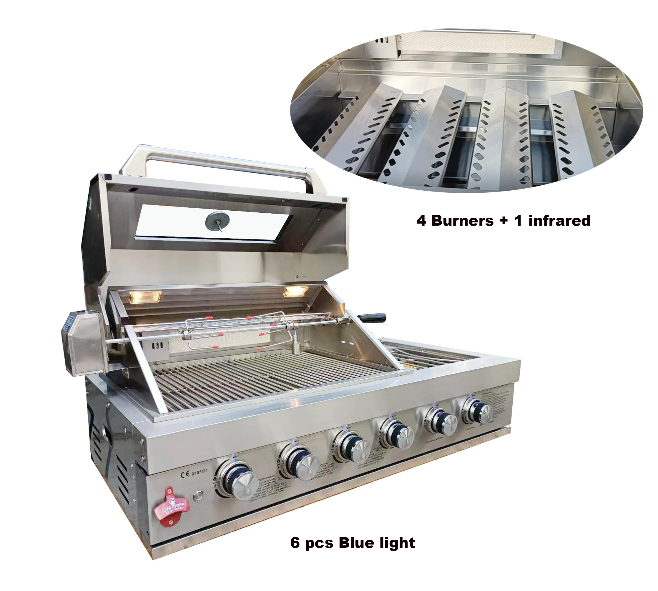 Frame Barbecue Stove With Side burner Embedded Kitchen Barbecue Stove ...