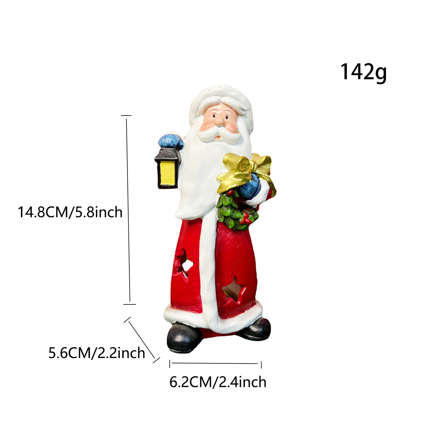Red Santa Claus Resin Statue Christmas Decoration Creative Resin Crafts ...