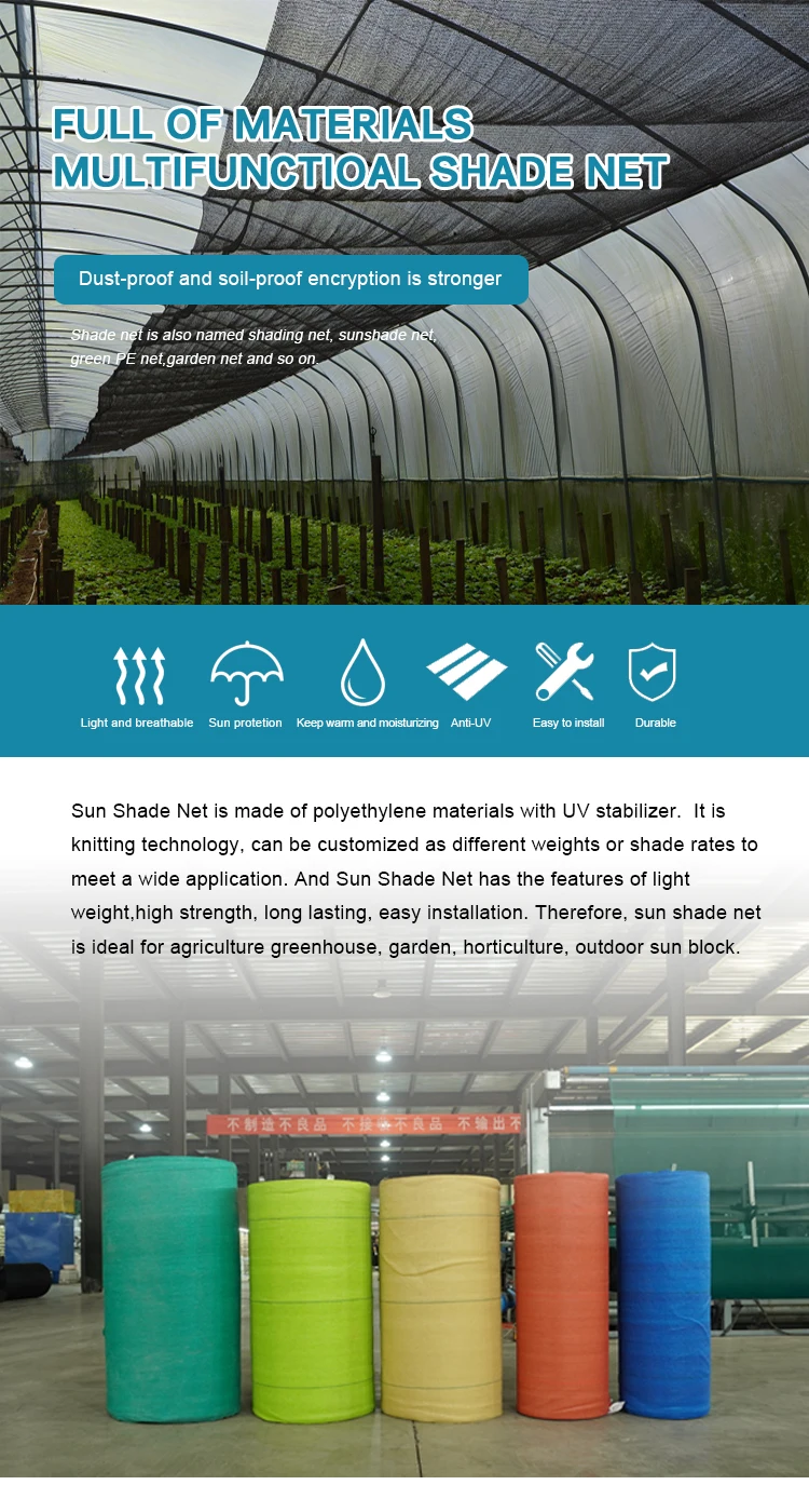 High Quality Shade Net Rolls For Agriculture Car Parking Greenhouse ...