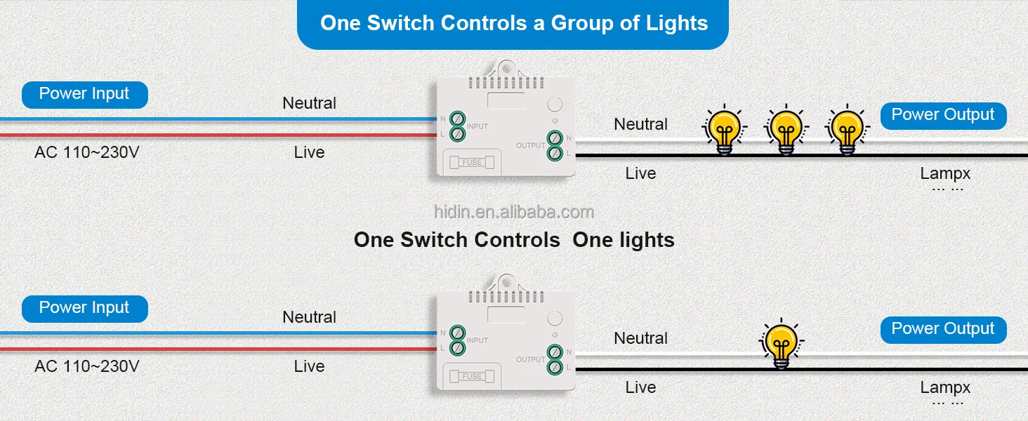 Self-powered Wireless Light Switch And Receiver Kit 433mhz Wireless ...