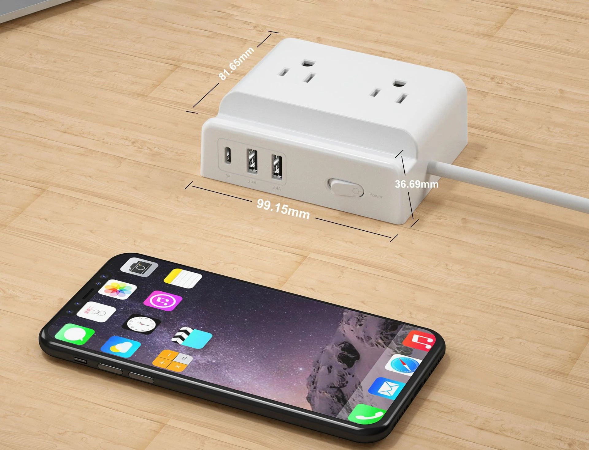 1.5m Switch Plug Socket Borad Electrical 4 Ac Outlet Extension 3usb ...