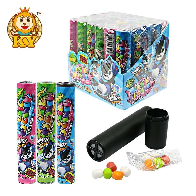 Wholesale Plastic Sound Tube Toy With Fruity Flavor Compress Candy For ...