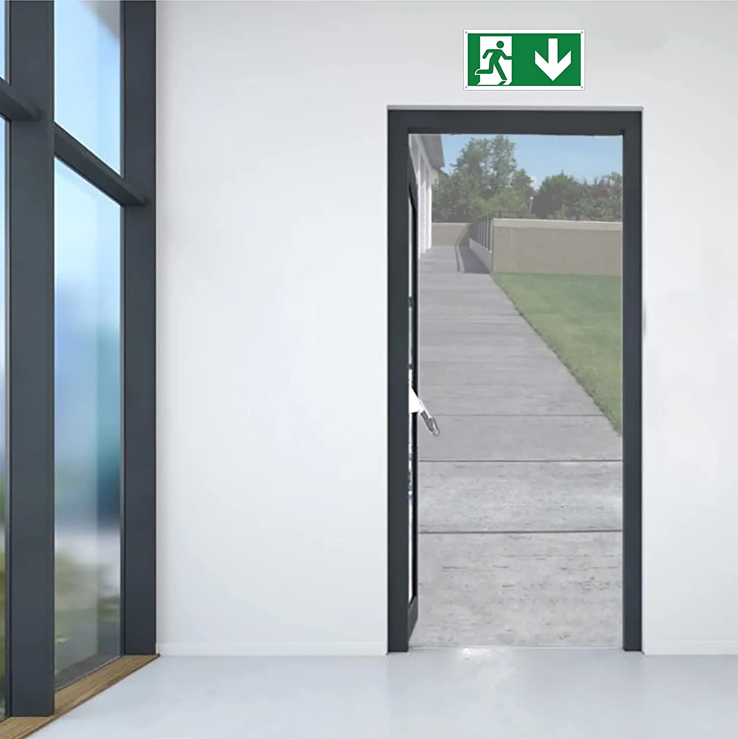Safety Fluorescent Emergency Exit Sign Outdoor Used Green Custom ...