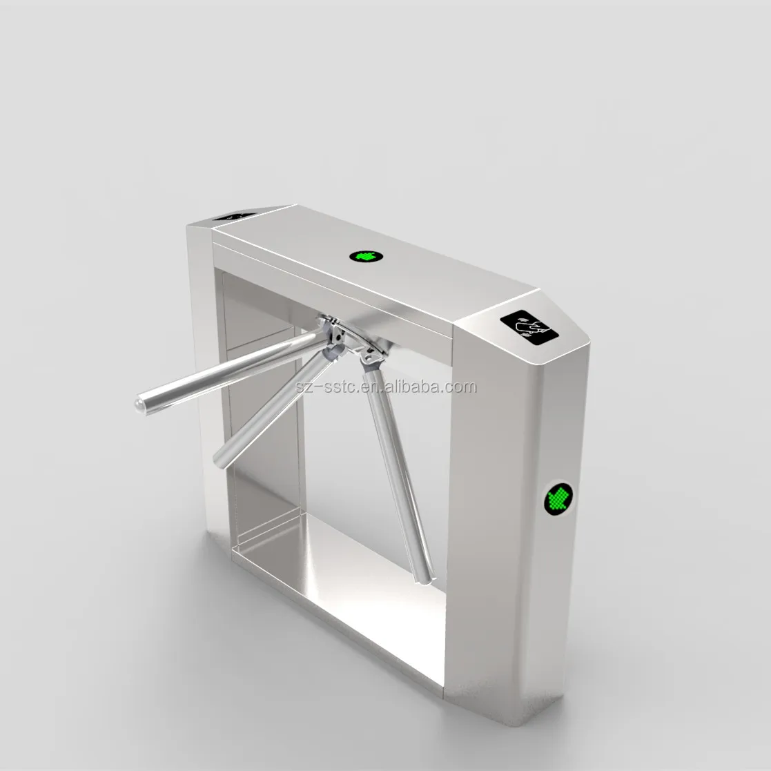 Stainless Steel Entrance Tripod Turnstile Gate with Clocking Machine ...