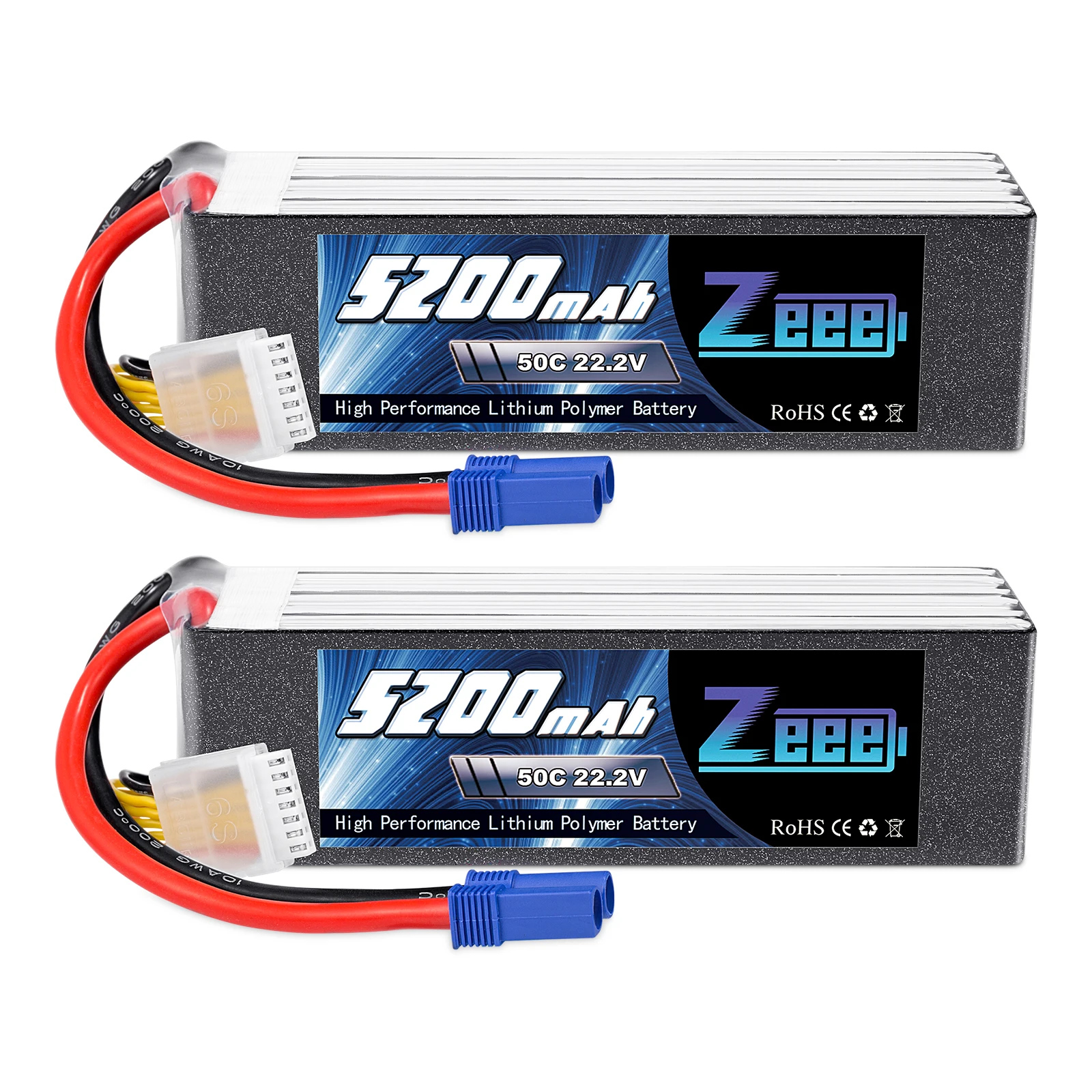 Zeee Fpv Drone 6s Lipo Battery 5200mah 100c 22.2v With Xt60 Plug For ...