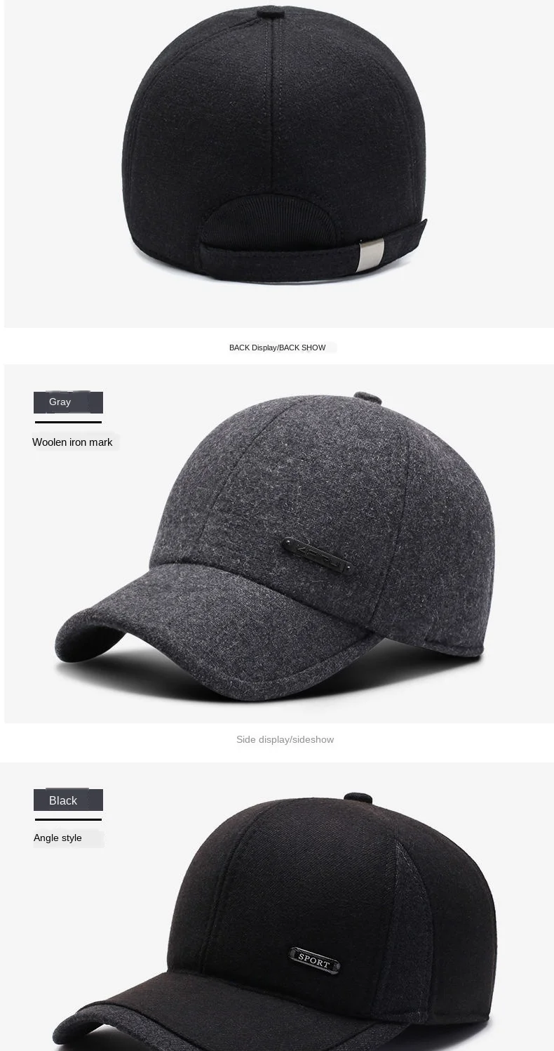 Dad Warm Earflap Hat Men's Winter Old Man Hat Middle-aged And Elderly ...