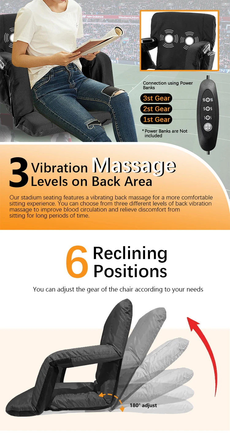 Movable Chairs for Football Massage Stadium Three Gears Adjustable ...