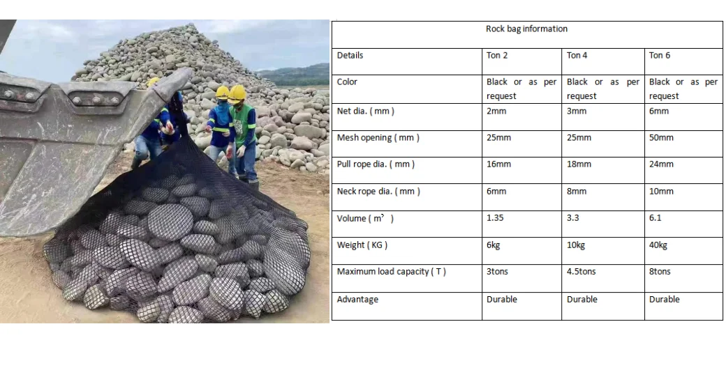 2T, 4T, 6T Polyester Rock Filter Bags for Erosion Control