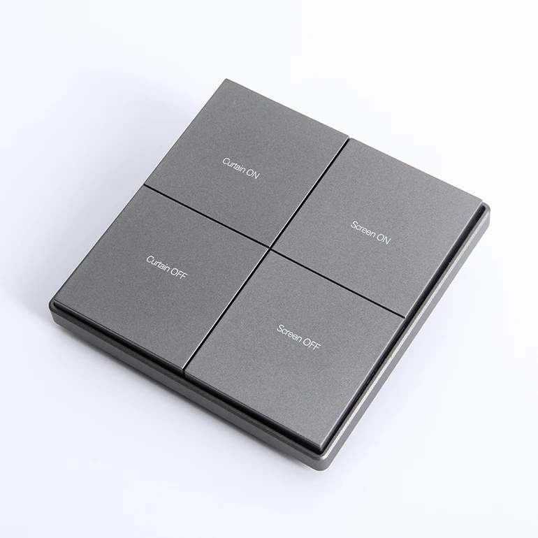 Big Button Smart Hotel Gray Four Gang Luxury Electrical Switches With ...