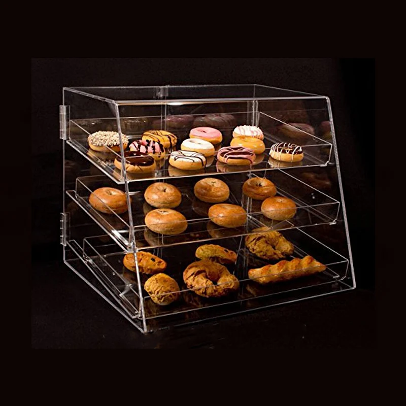 Clear 3 Tier Acrylic Cupcake Cookie Bakery Display Case