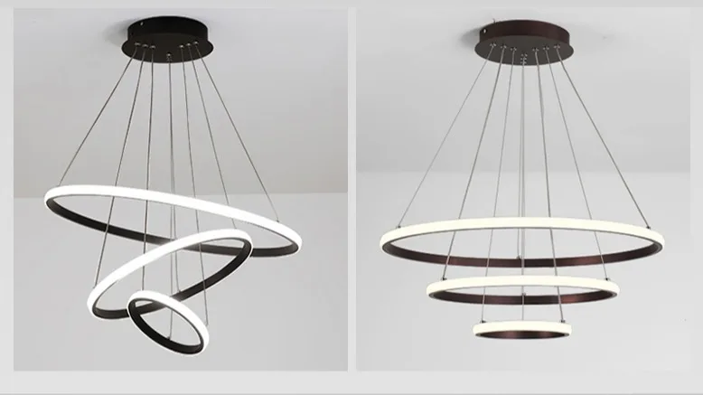 New Design Modern Round Hanging Lighting Decorative Circle Ring Acrylic ...