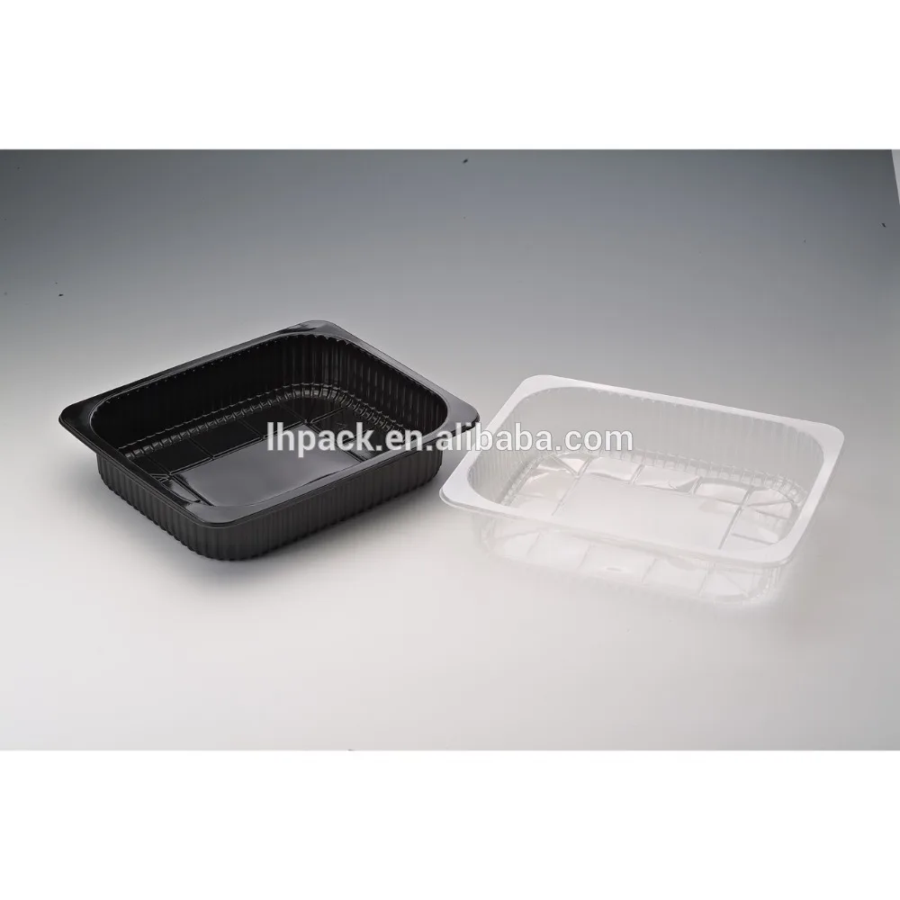White Plastic Microwavable Food Trays with Lid - Tofu Tray
