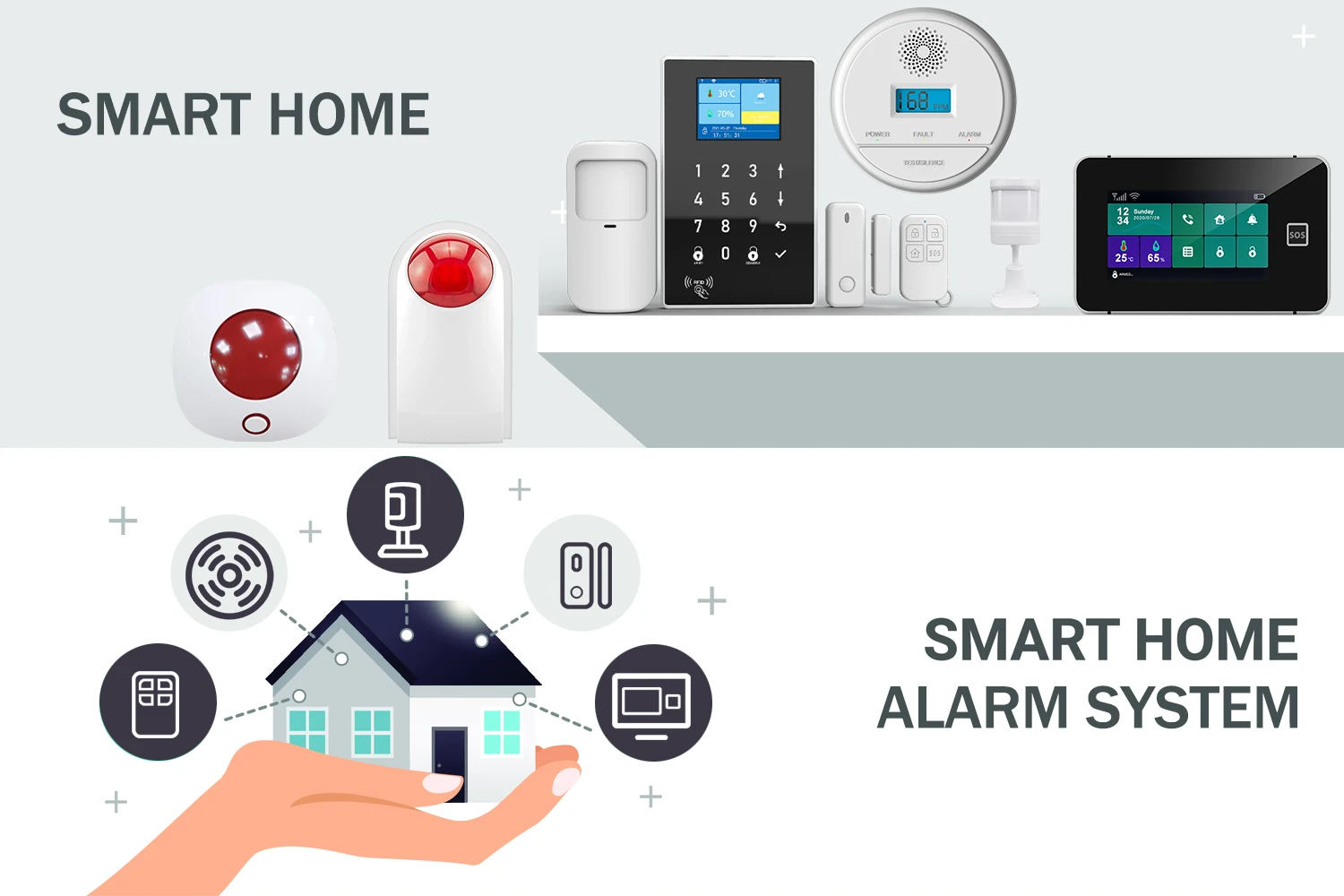 Tuya Dual Network Wifi+gsm Mini Wireless House Alarm System Home ...