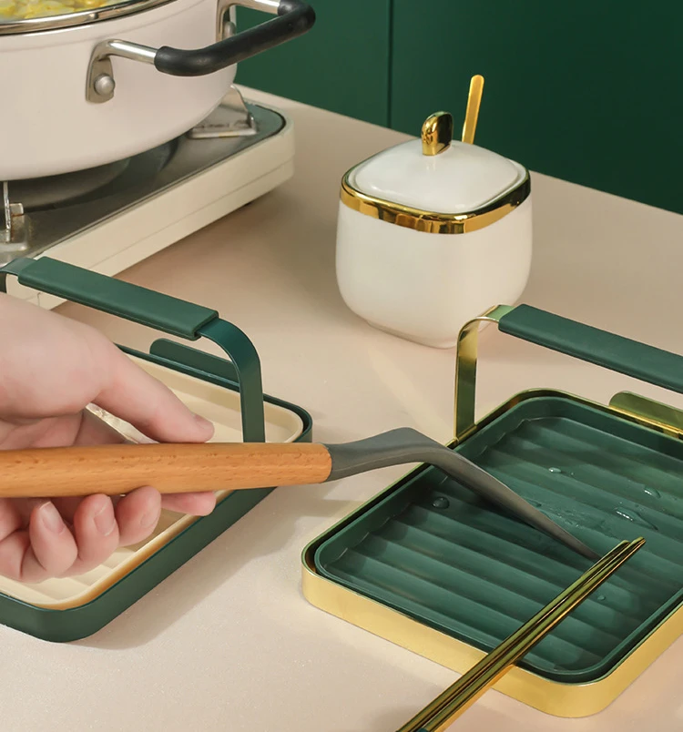 Hot Kitchen Utensils Pot Lid Holder Rest Drip Pad Utensil Rest For ...