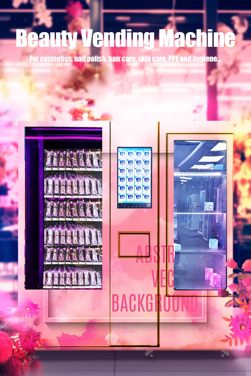 Customized Conveyor Belt Beauty Vending Machine For Eyelashes Wig Hair ...