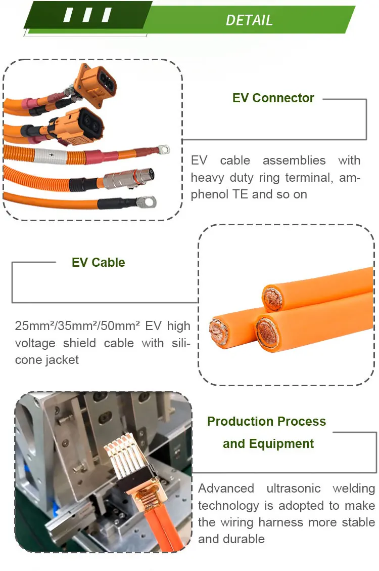 Factory Customized Electric Vehicle EV Power Cable Assembly Energy ...