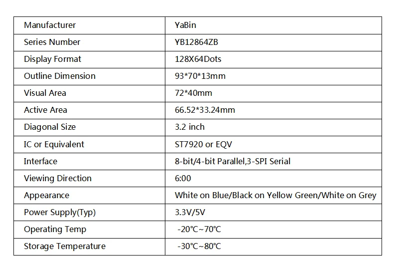 12864 Graphic LCD Display Module - 128X64 ST7920 with Parallel & SPI ...