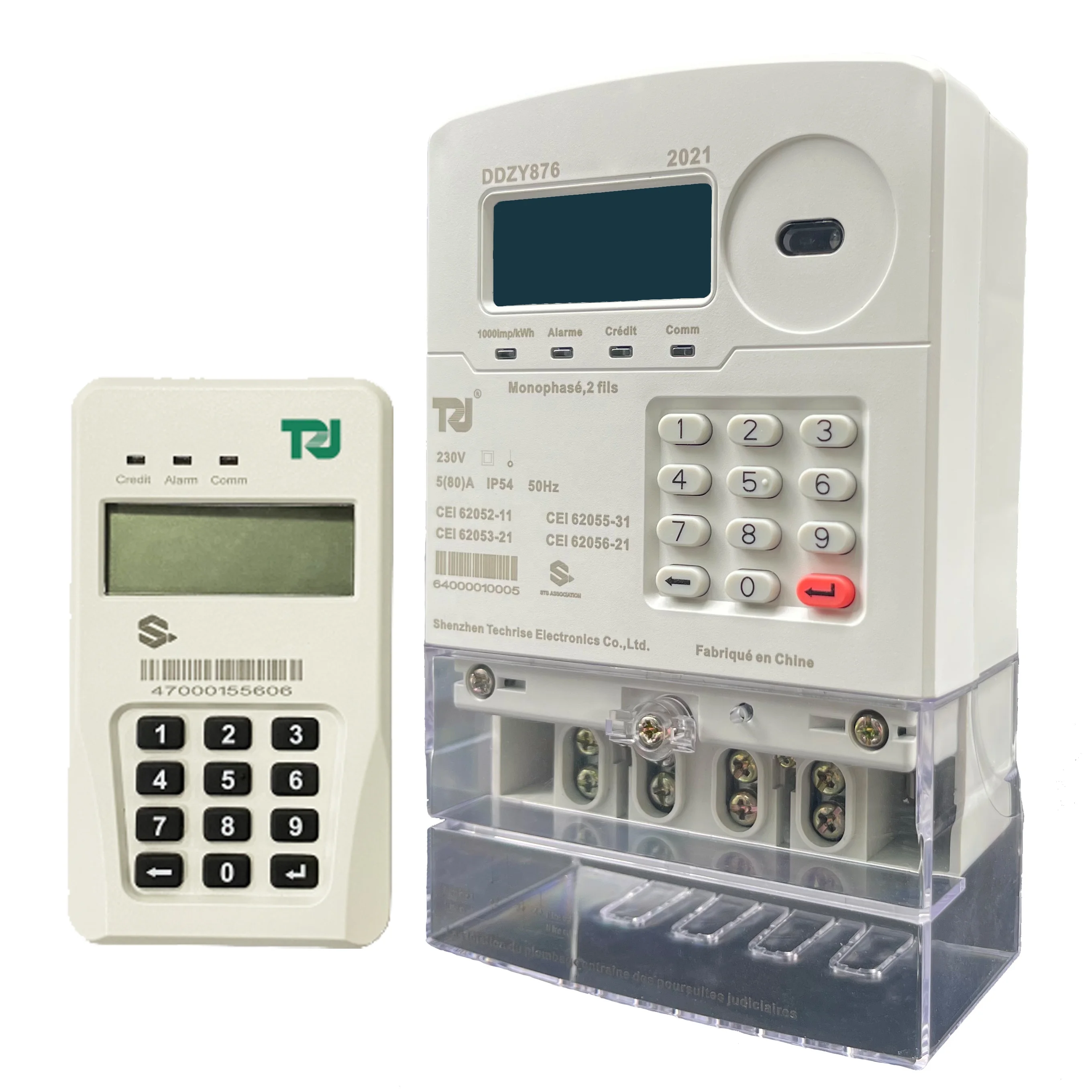 Split CIU/UIU 100A Kwh Meter STS Prepayment Postpayment Single Phase Din Rail Meter RF-LoRa/PLC ...