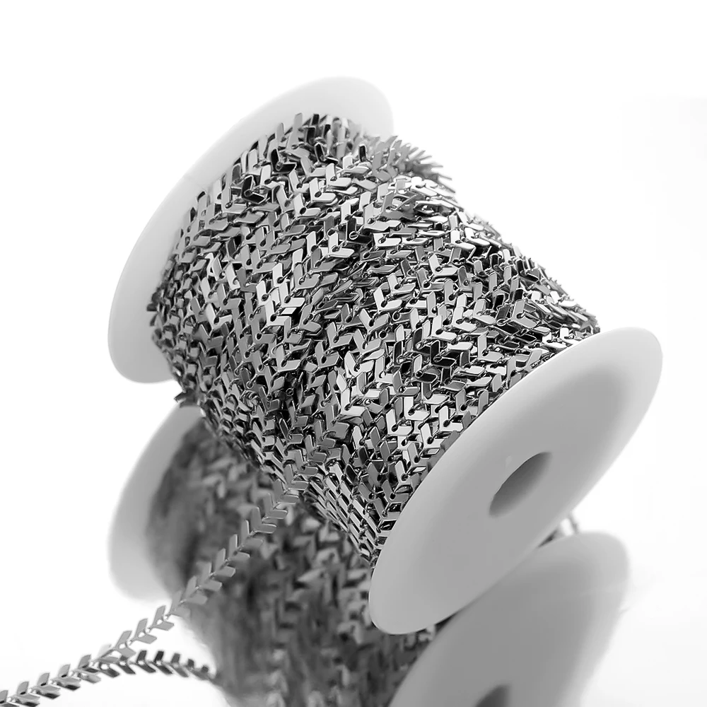 Stainless Steel Chevron Link Gold Color Chains for DIY Jewelry
