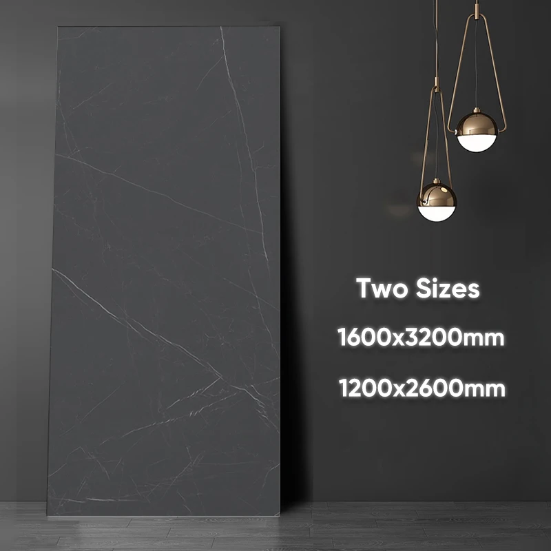 Realgres Sintered Stone Wall Panel Carrelage Sol 1600x3200 Black Mat Porcelain Slab Big Size ...