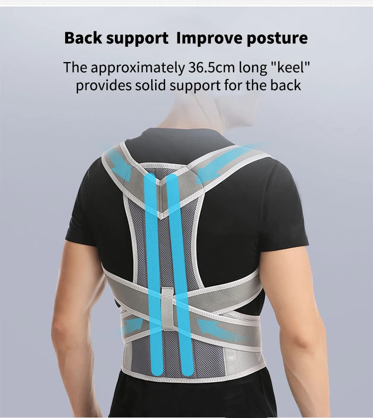 New Breathable Custom Adjustable Upper Back Upright Posture Correction ...