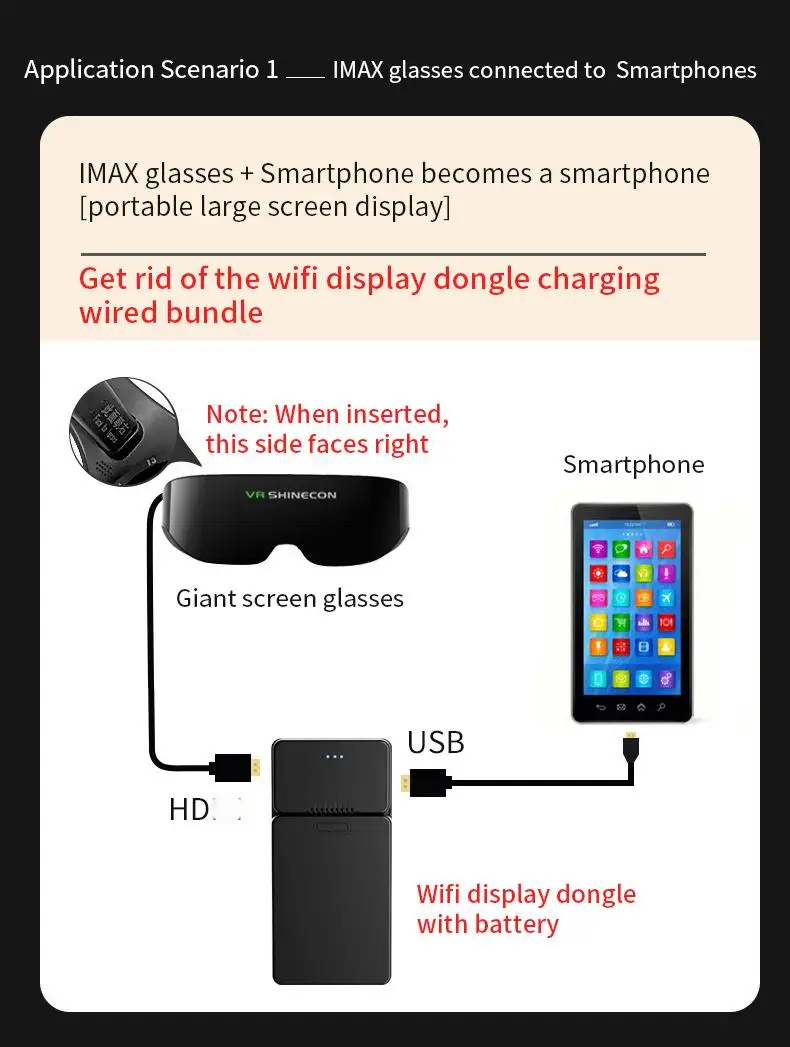 3D 4K VR Glasses - Portable Smart Screen for Android & IOS