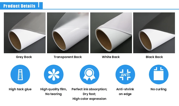 Eco Solvent Printable Pvc Monomeric Vinyl Roll Permanent/Removable Grey ...