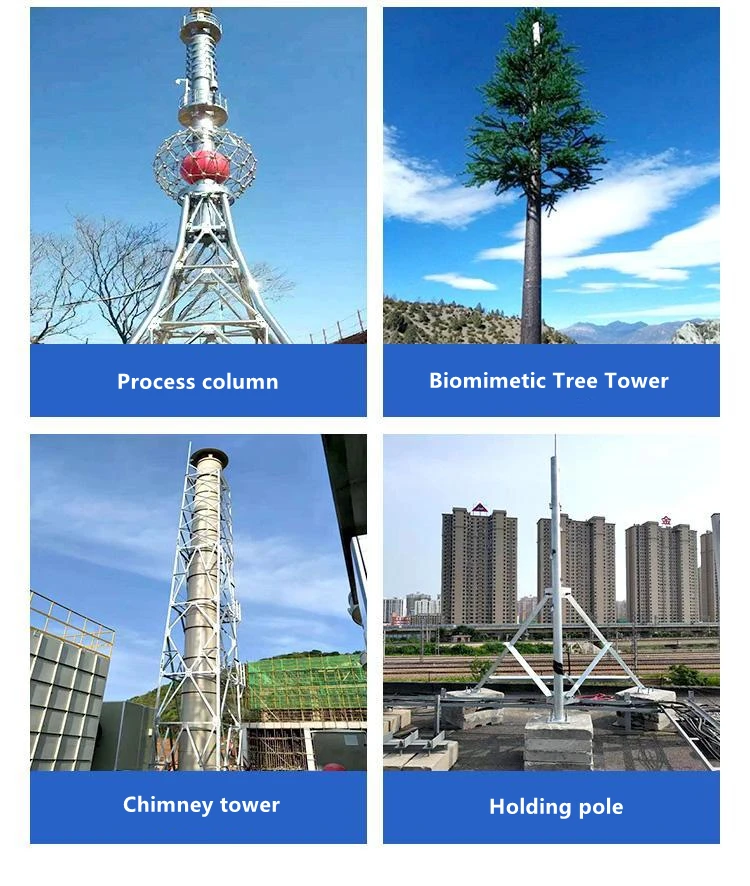 30m Pipe Telecommunication Wifi Antenna Tower Galvanized Single Tube ...