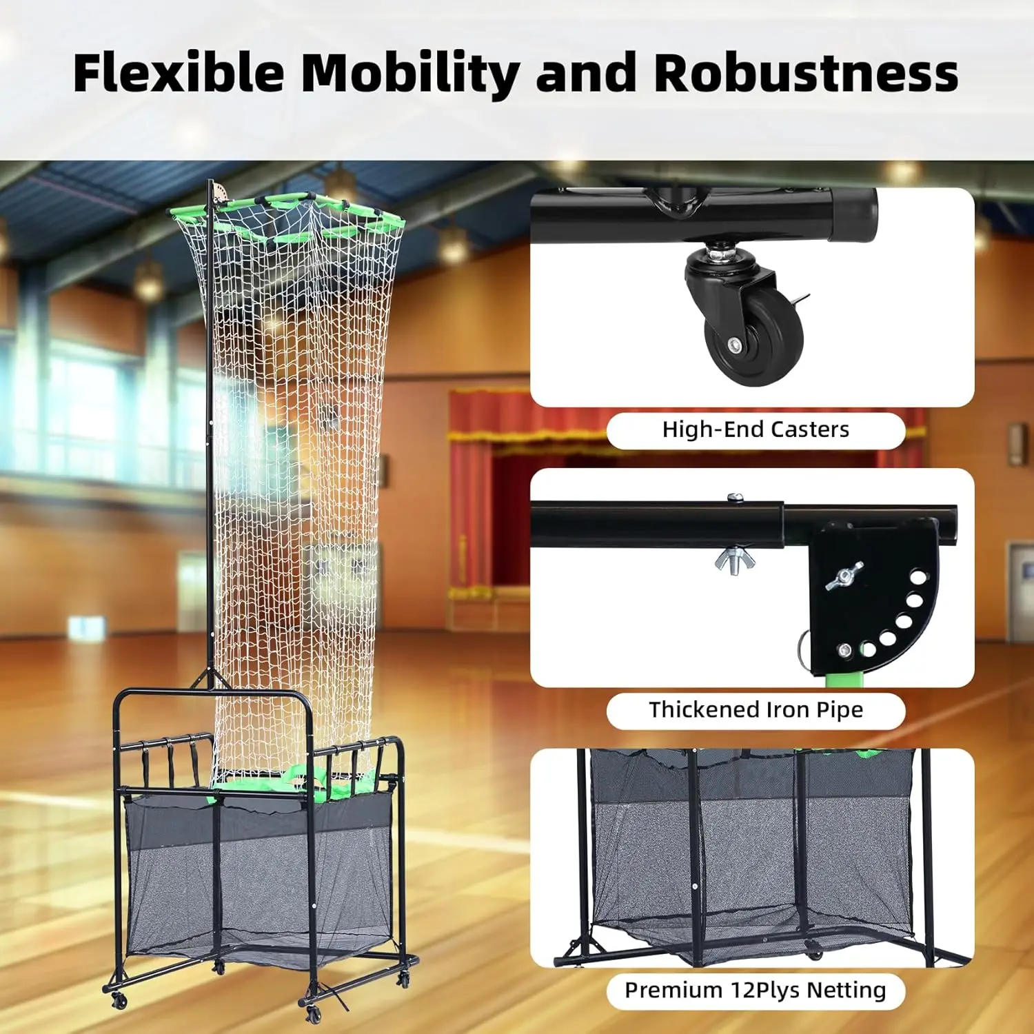 Portable Adjustable Volleyball Setting Trainer Target Net Ball ...