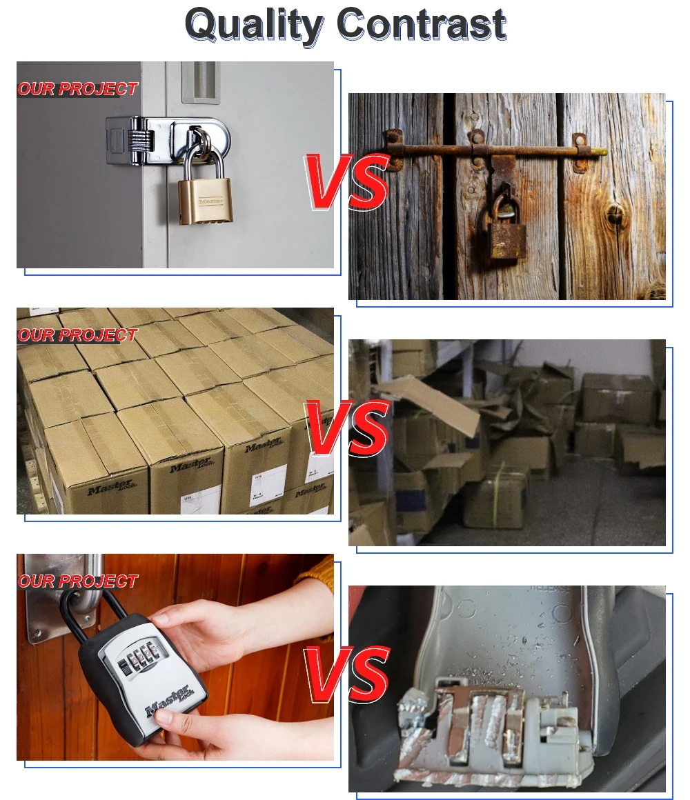 Asack G9 4 Digit Combination Storage Lock Key Box Wall Mounted Safe Box ...