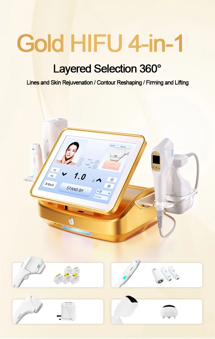 Professional 4-Handle 8D HIFU Vmax Skin Rejuvenation Machine for Face ...