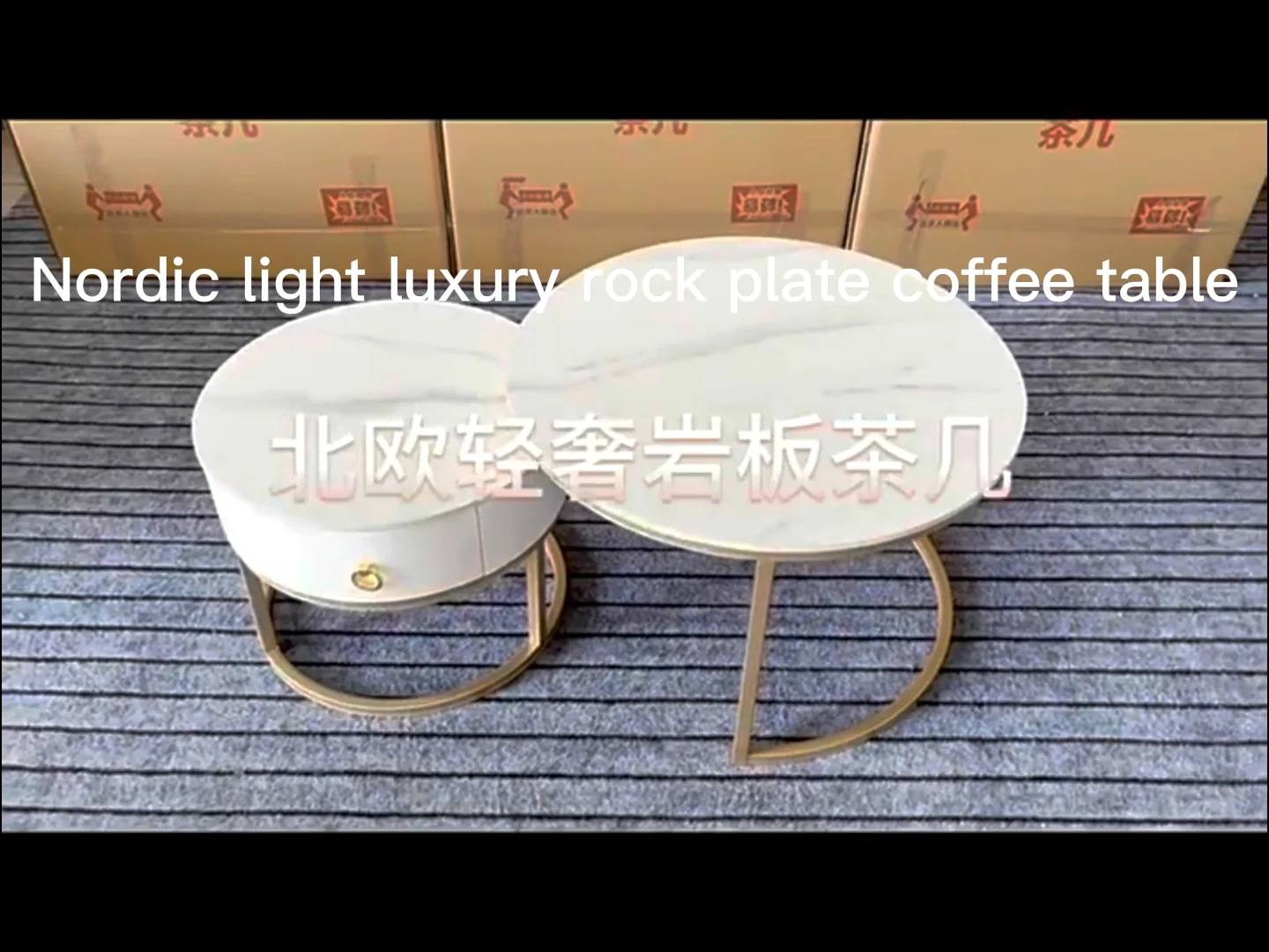 Foshan Furniture Modern Luxury Gold Couchtisch Sintered Stone Living ...