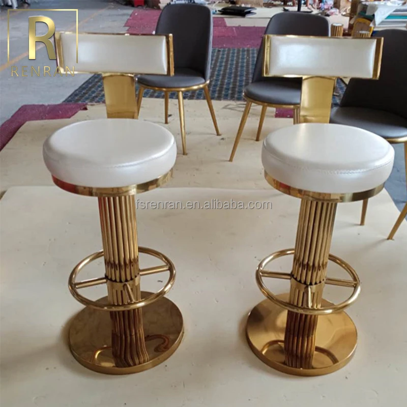 Popular Design Modern Luxury Stainless Steel Metal Gold Bar Chairs Bar ...
