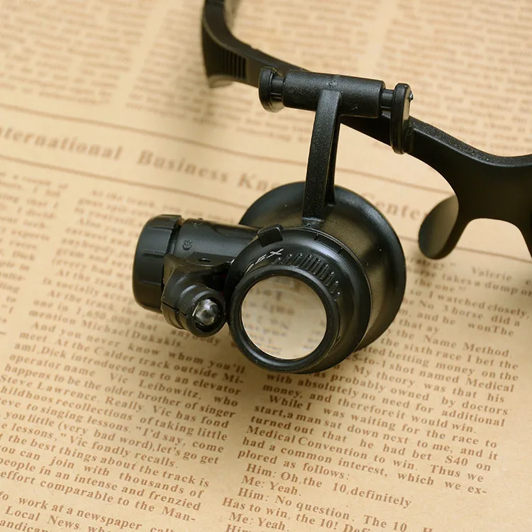 10x 15x 20x 25x Led Head Magnifier Illuminated Double Eye Glass Optical ...