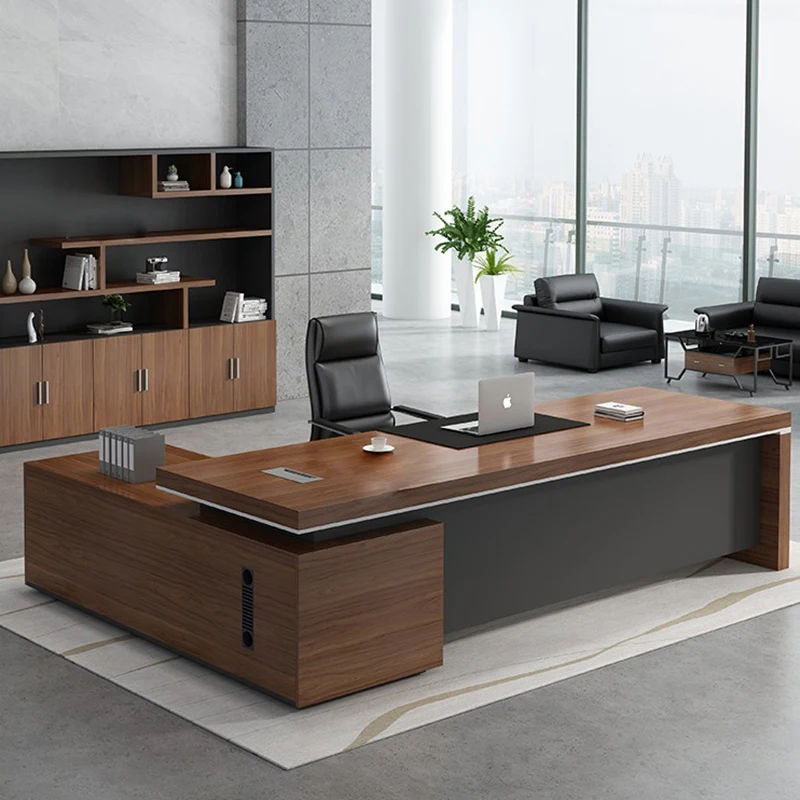 Modern Large Office Furniture-boss Desk And Chair Combination Wooden ...