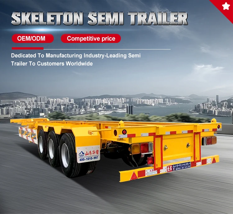 China Manufacture 20ft 40ft Skeleton Semi Trailer Container Skeleton ...