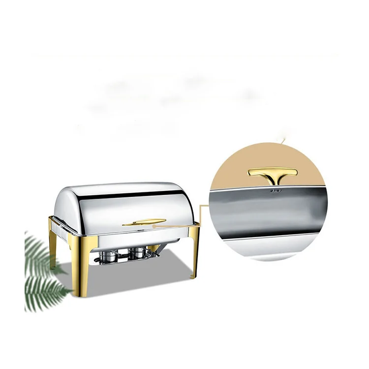 Catering Buffet Serving Stove Chaffers Food Warmer Roll-Top Lid Chaffer ...