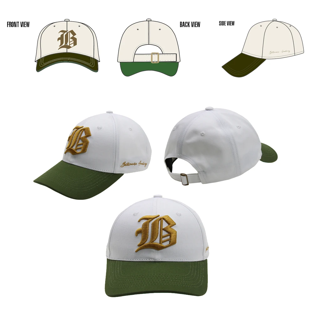 Mens Two Tone Baseball Cap Custom Logo 3d Embroidered Women Baseball ...