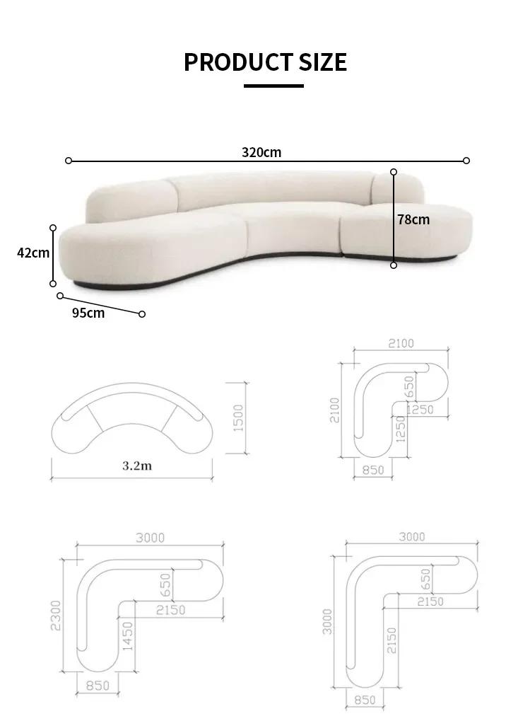 Modern Curved Sofa Set - Stylish & Comfortable Furniture
