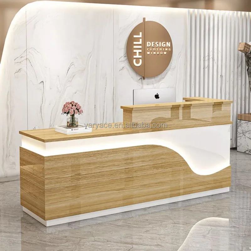 Modern Reception Table Design Wooden Cash Counter Table reception desk ...